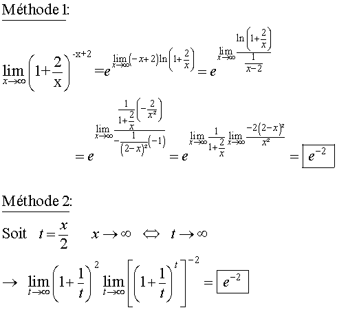 Exercice 2 :Calcul de limite